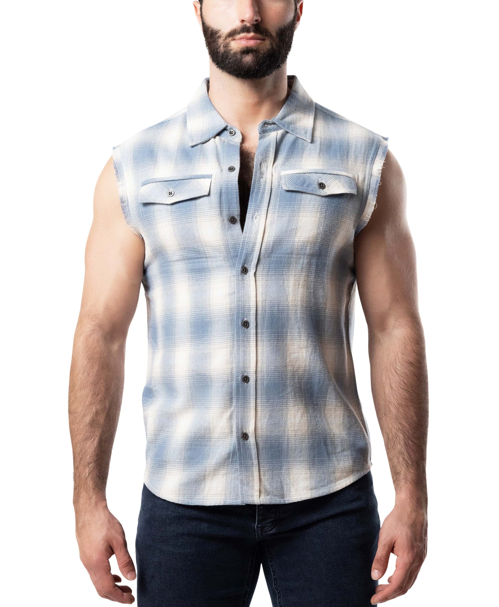 Brawn Sleeveless Shirt | Perry Blue | Nasty Pig
